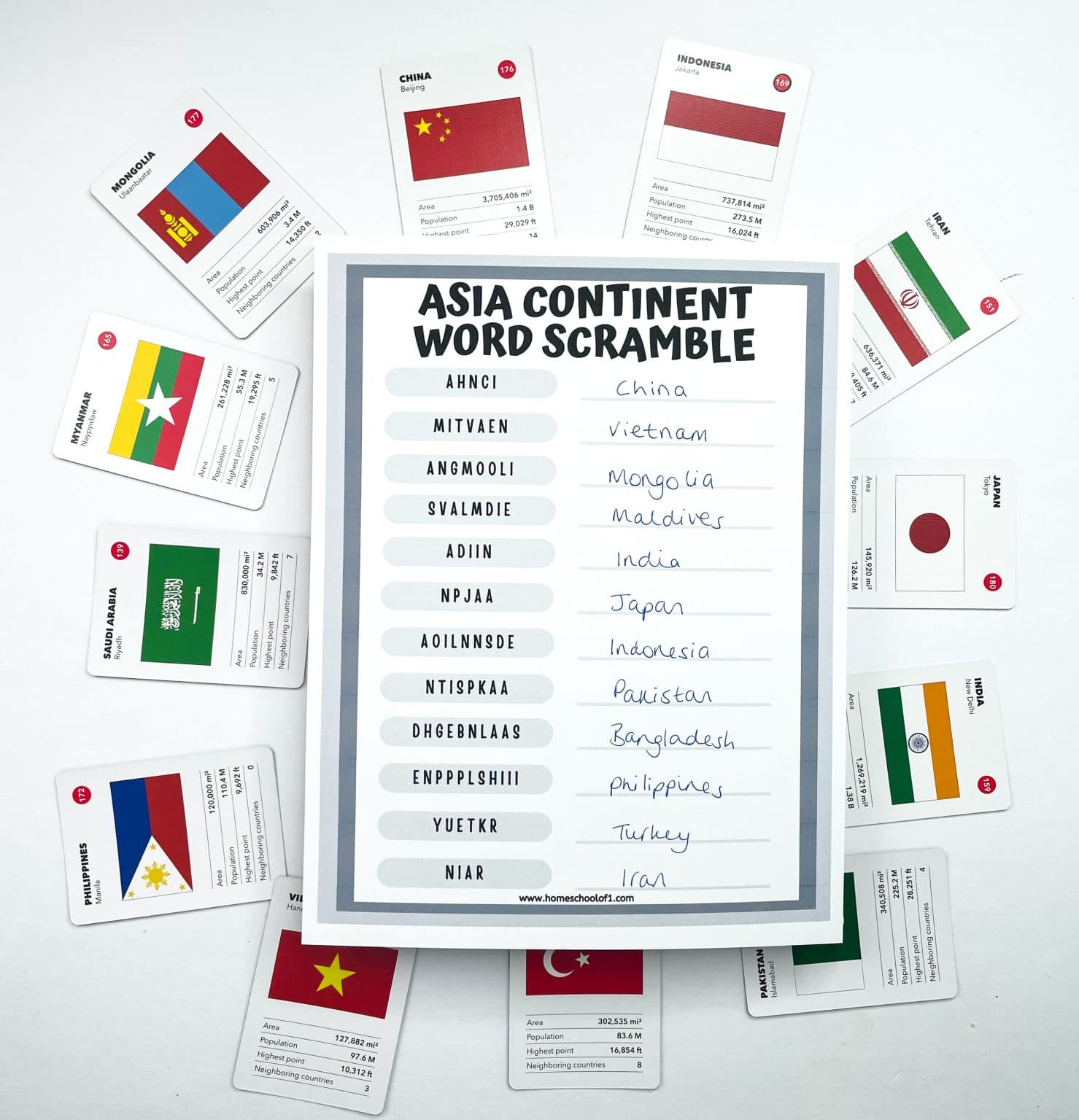 7 Free Printable Asia Worksheets For Middle School Students