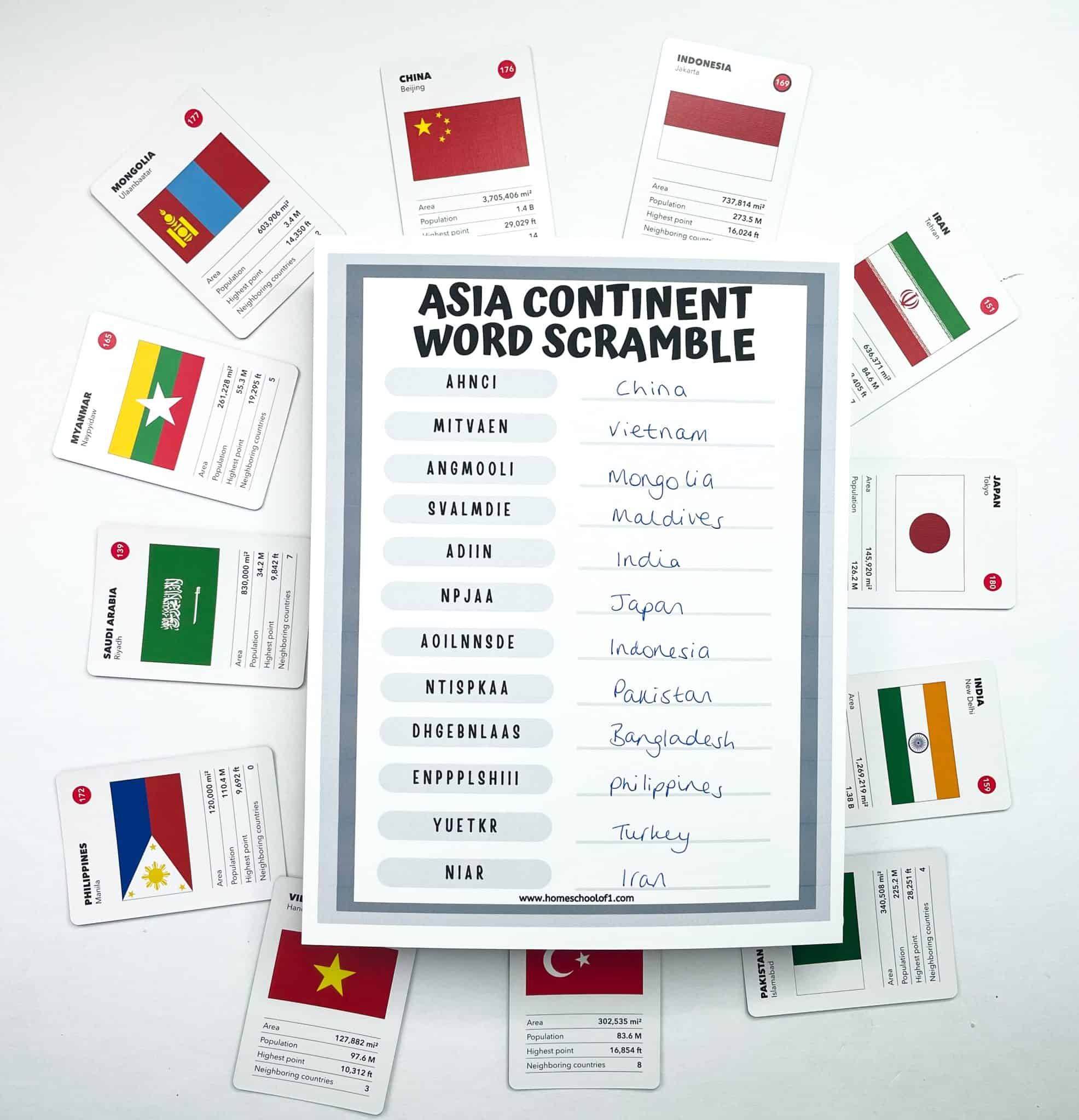Asia Worksheets (Free Printable Geography Activities)