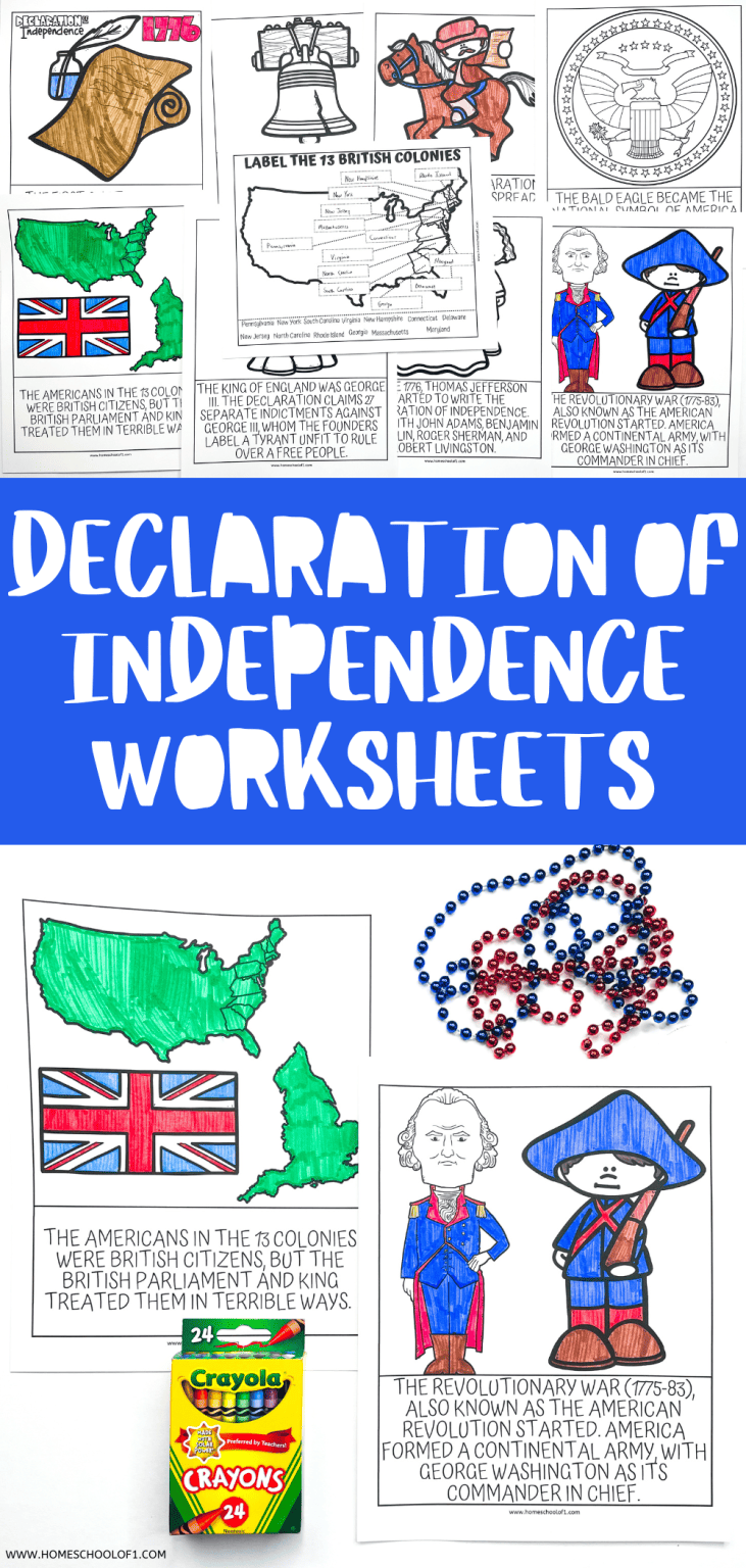 Free Declaration of Independence Worksheet for Kids