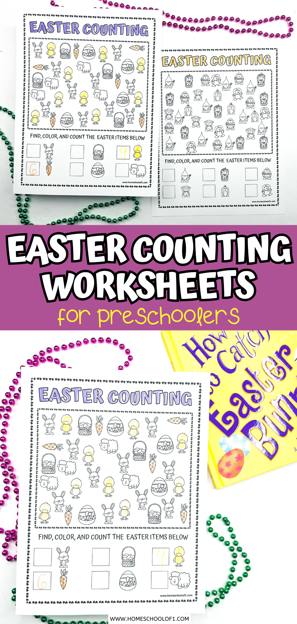 Free Easter Counting Worksheets for Preschoolers