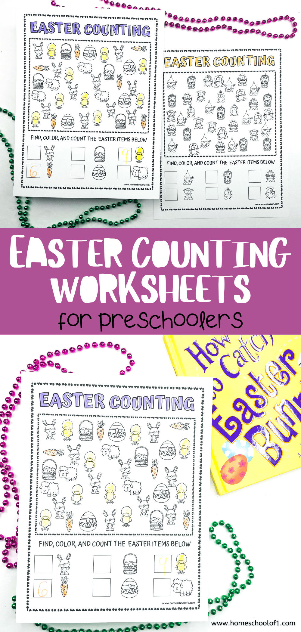 Free Easter Counting Worksheets for Preschoolers