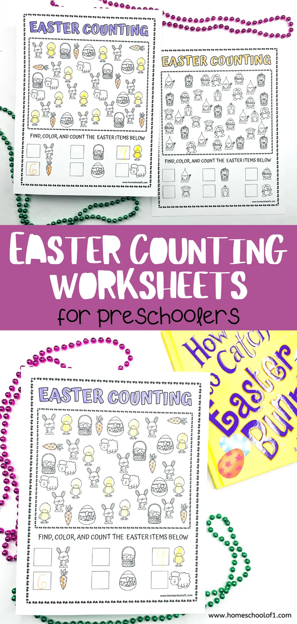 Free Easter Counting Worksheets for Preschoolers
