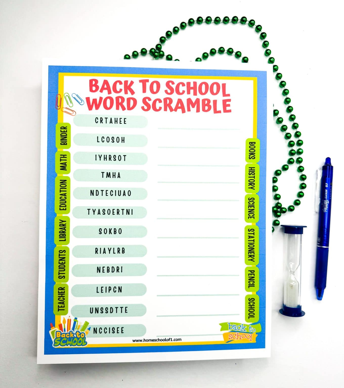 Free First Day of School Worksheets