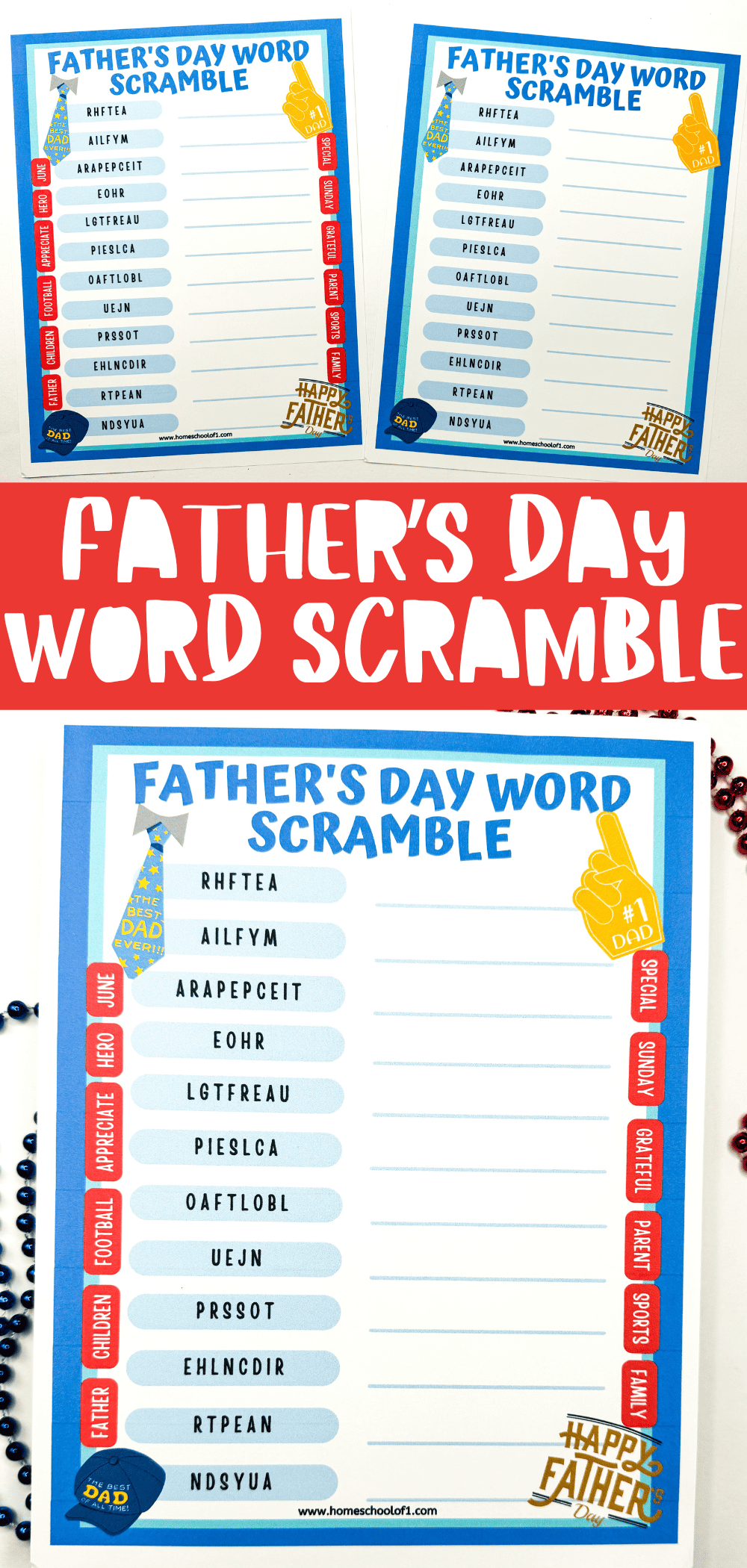 Free Father’s Day Word Scramble Printable Game