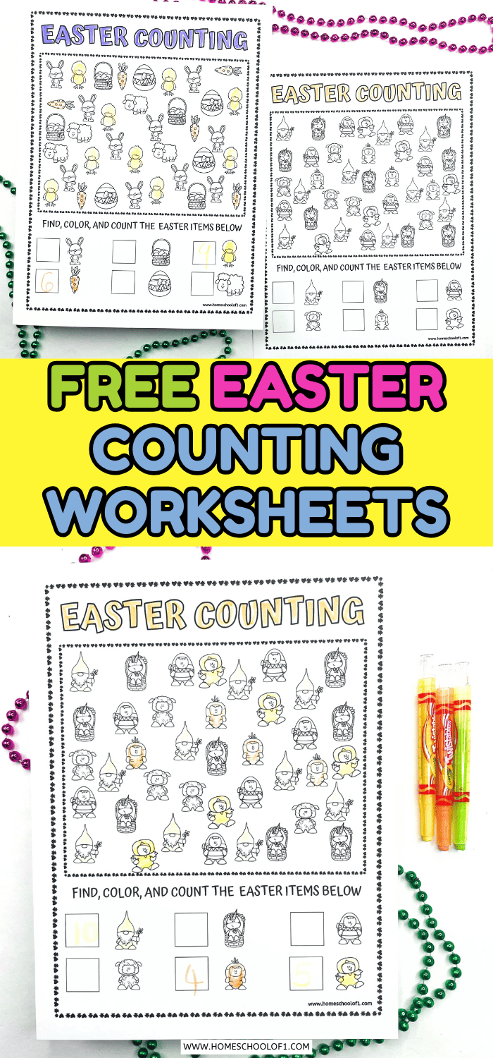 Free Easter Counting Worksheets for Preschoolers
