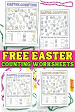 Easter Counting Worksheets for Preschool (Count and Write 1–10)