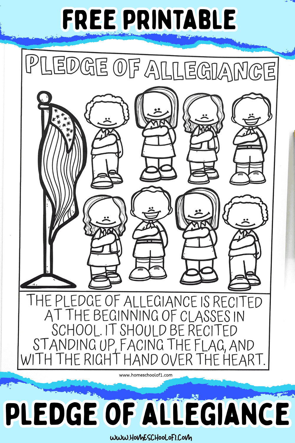 Free Pledge of Allegiance Coloring Page