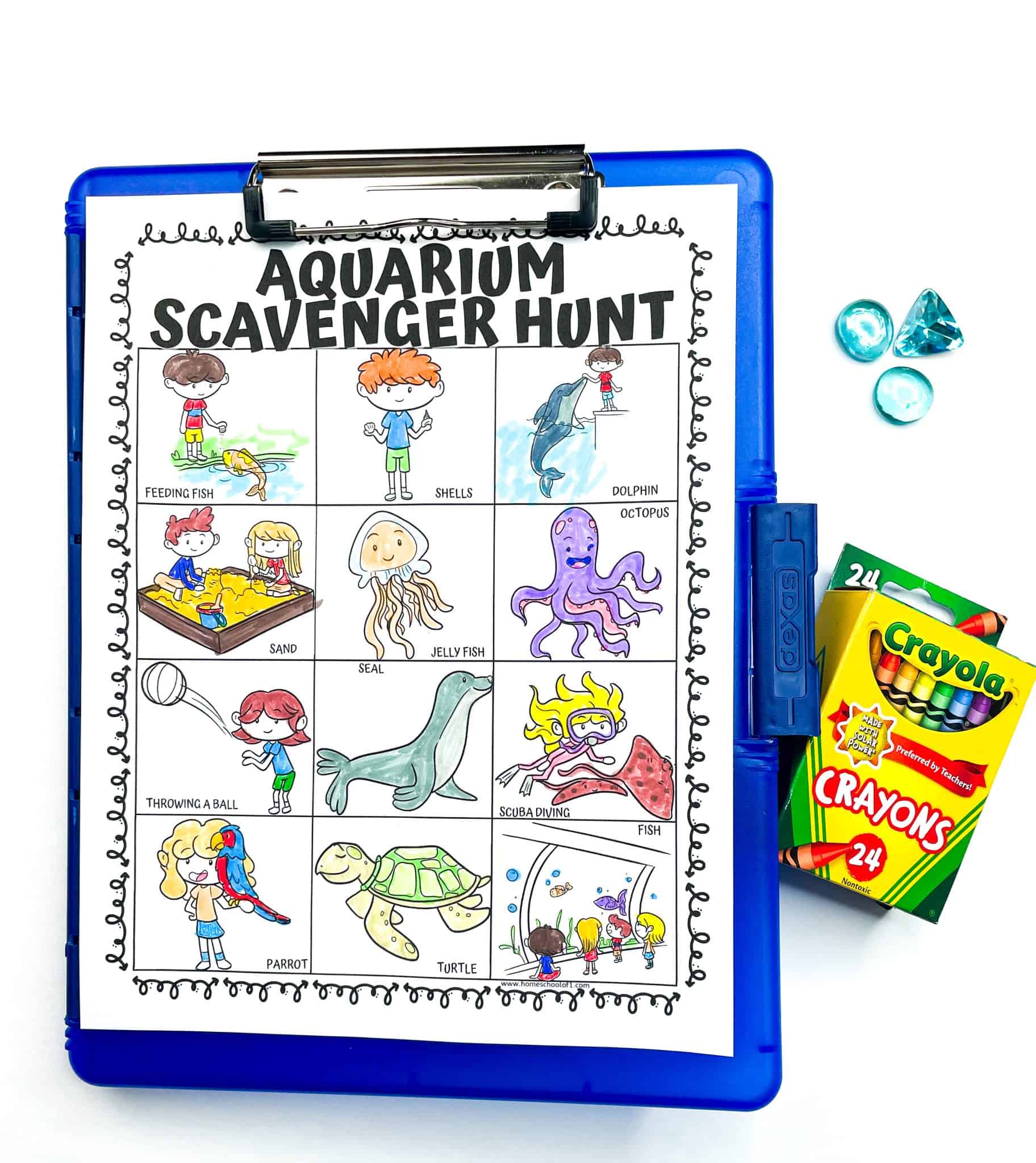 Free Aquarium Scavenger Hunt Printable for Kids