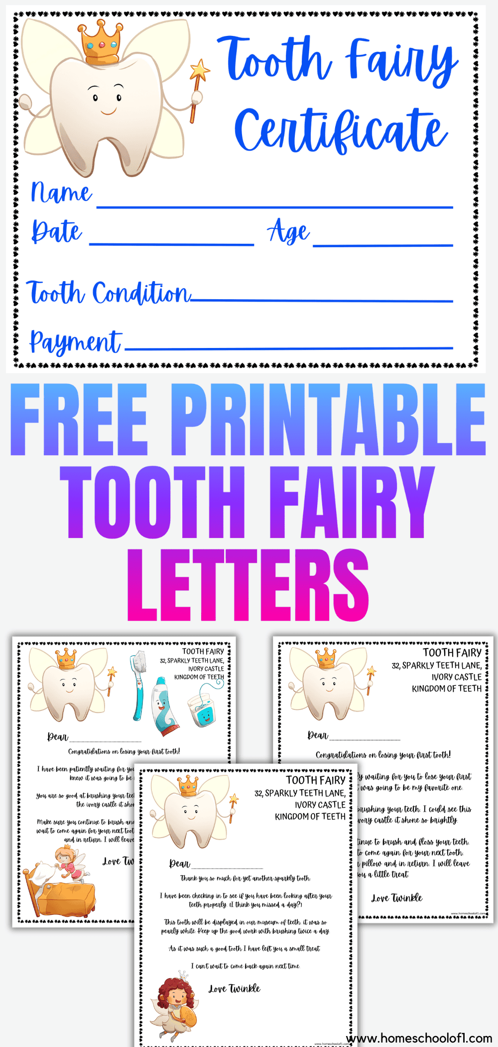8 Free Tooth Fairy Letter Printables & Certificates 8 Free Tooth Fairy Letter Printables & Certificates