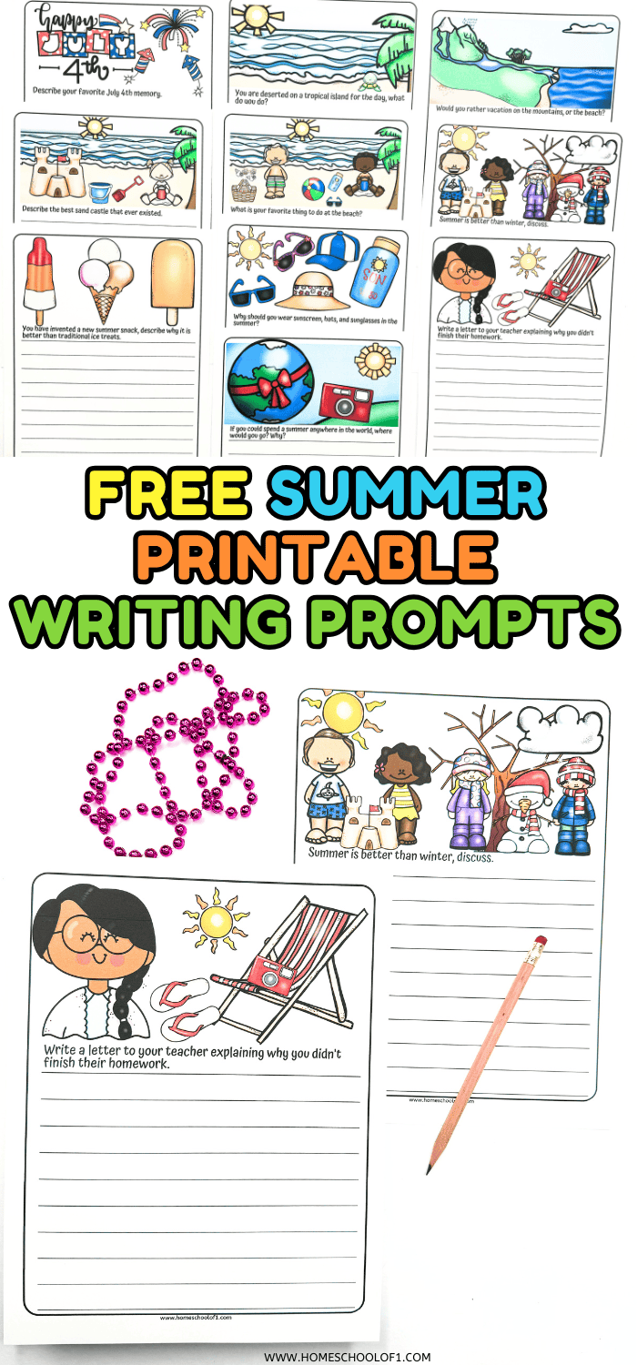 Free Summer Writing Prompts for Kids (Grades 1–4)