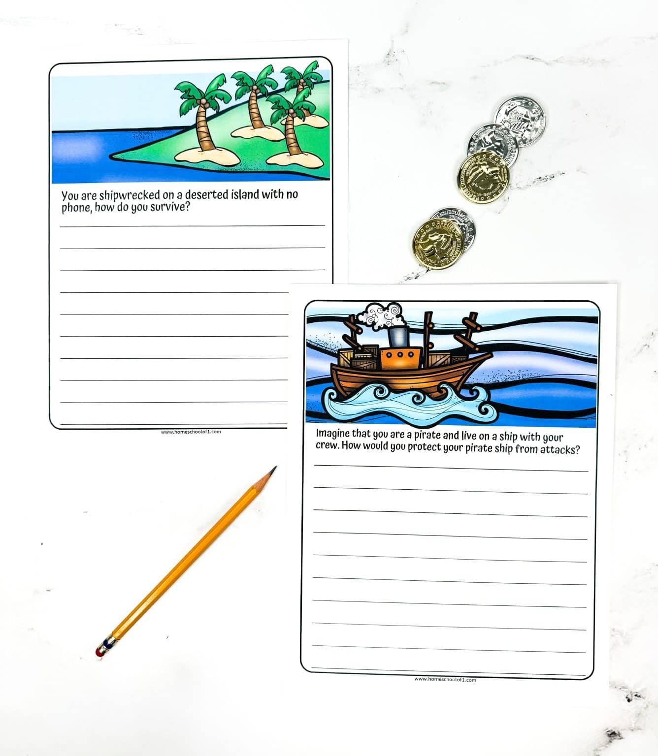 Free Pirate Writing Prompts for Kids (10 Printable Story Starters)