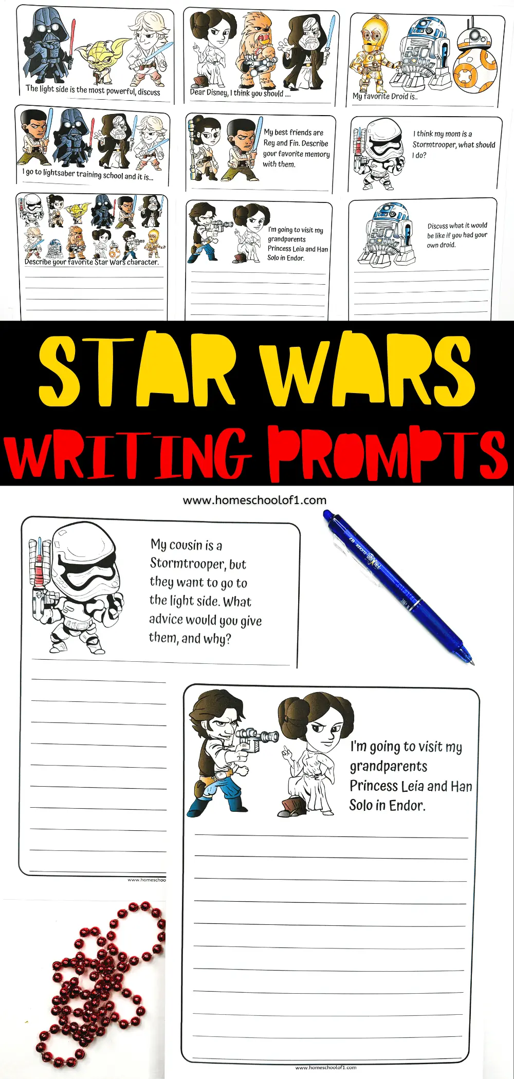 Star Wars Writing Prompts (10 Free Worksheets)