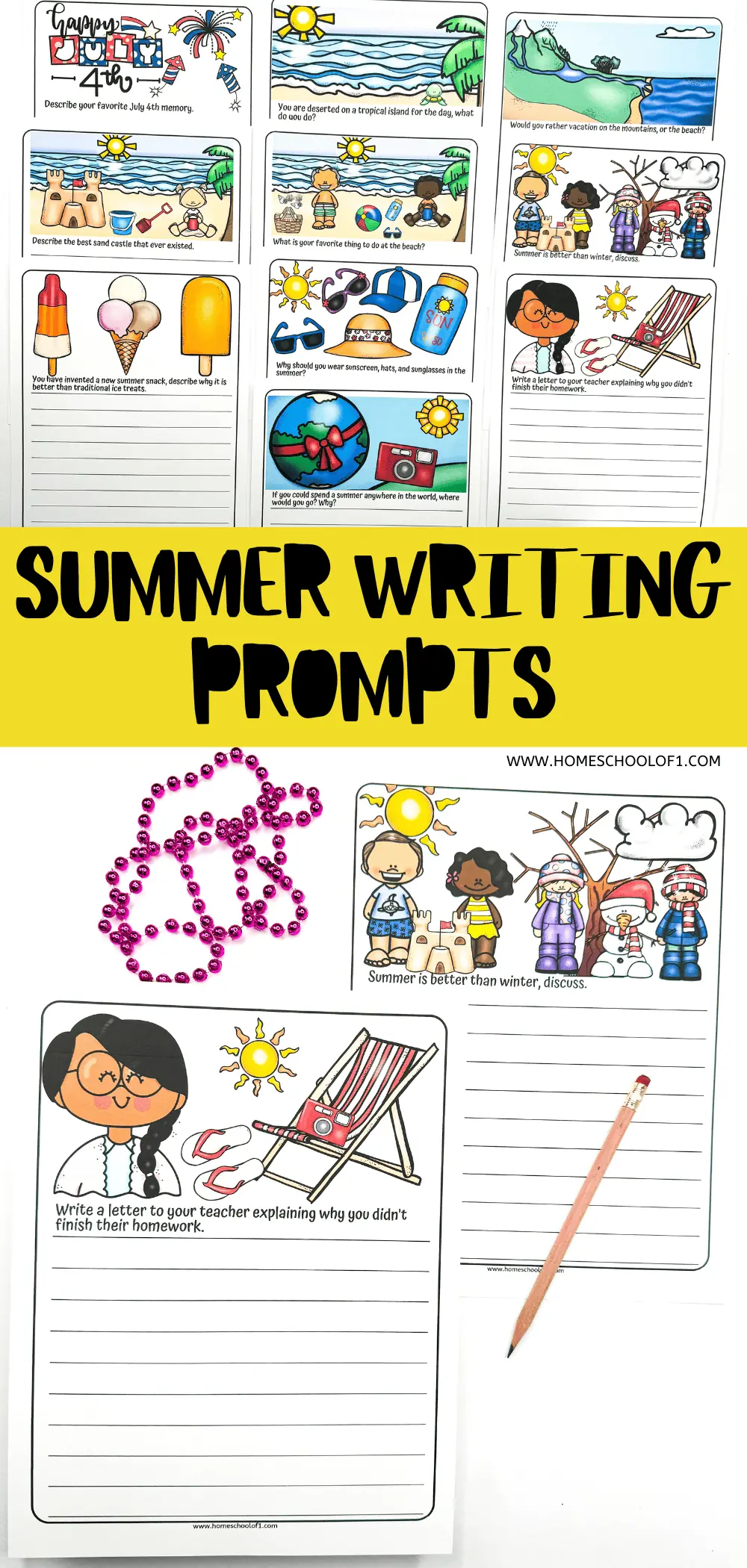 10 Summer Writing Prompts (Free Printables)