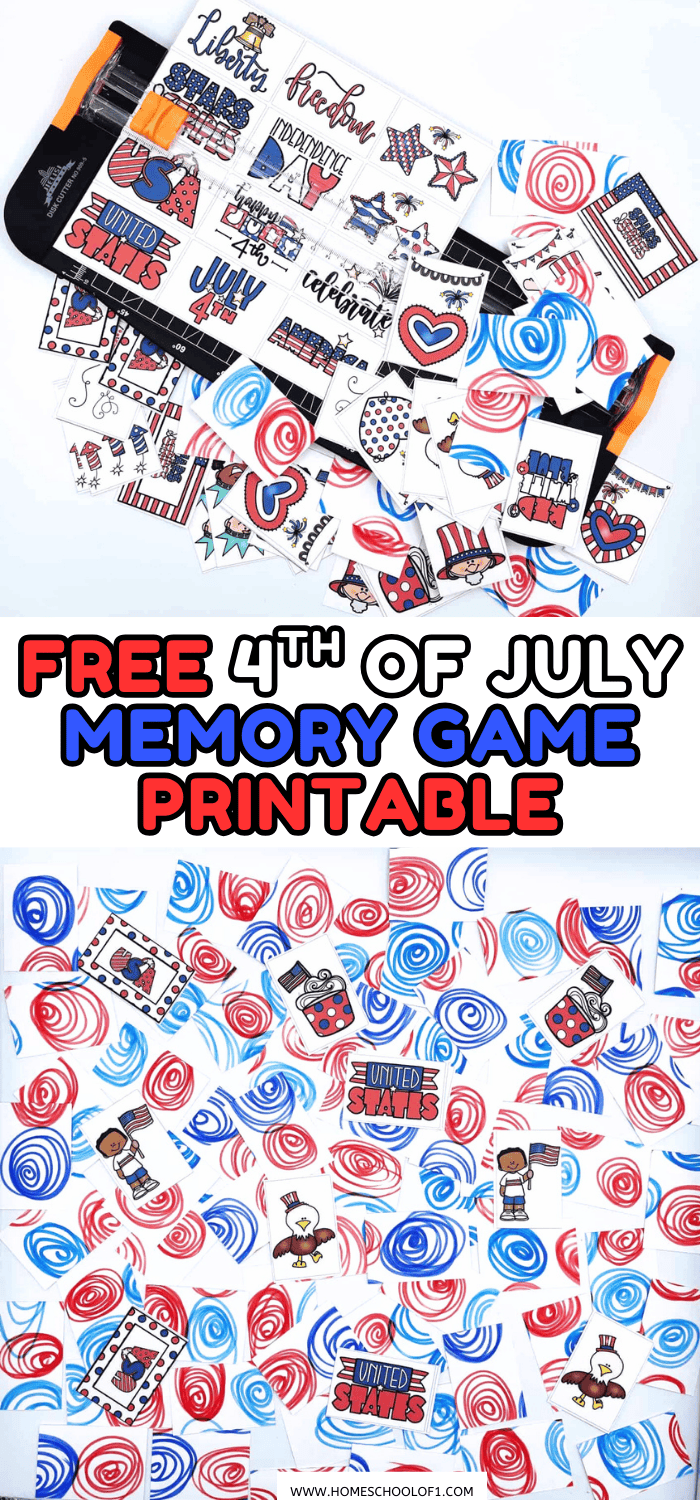 4th of July Memory Game Patriotic Fun (Free Printable)