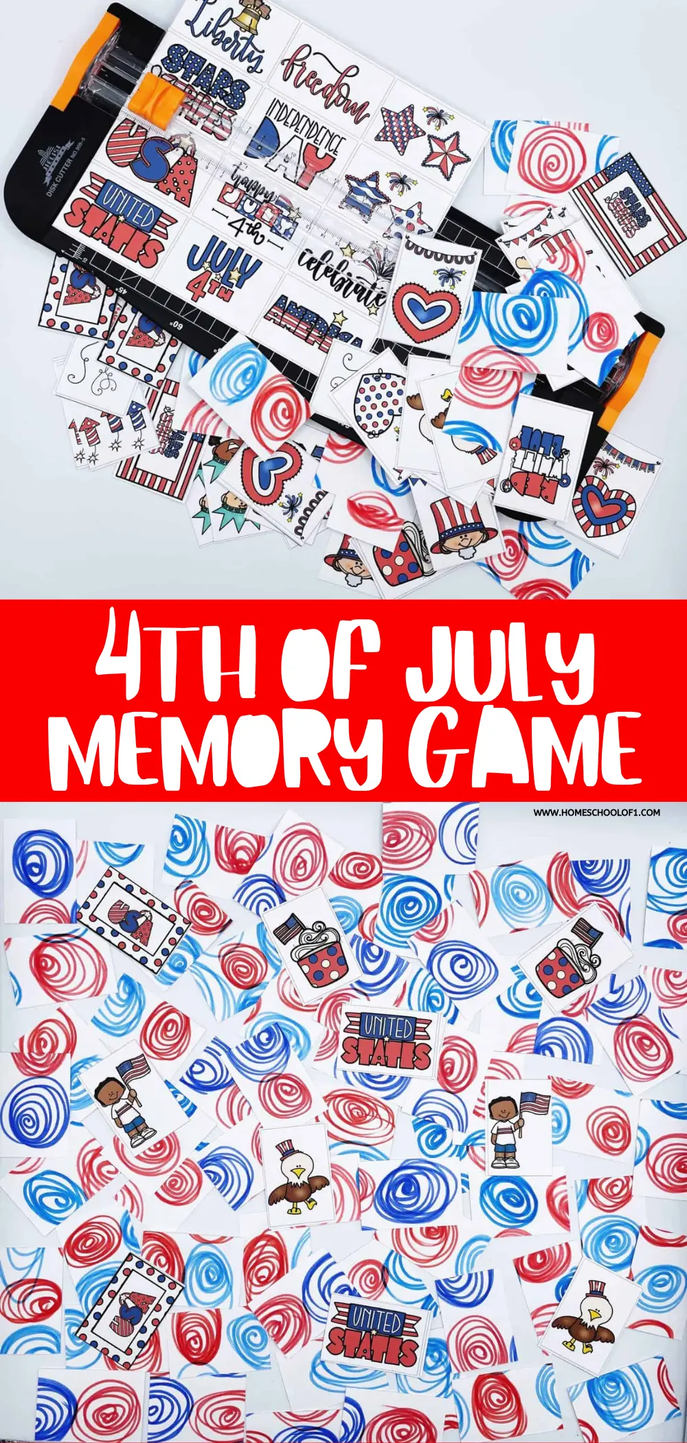 4th of July Memory Game Patriotic Fun (Free Printable)