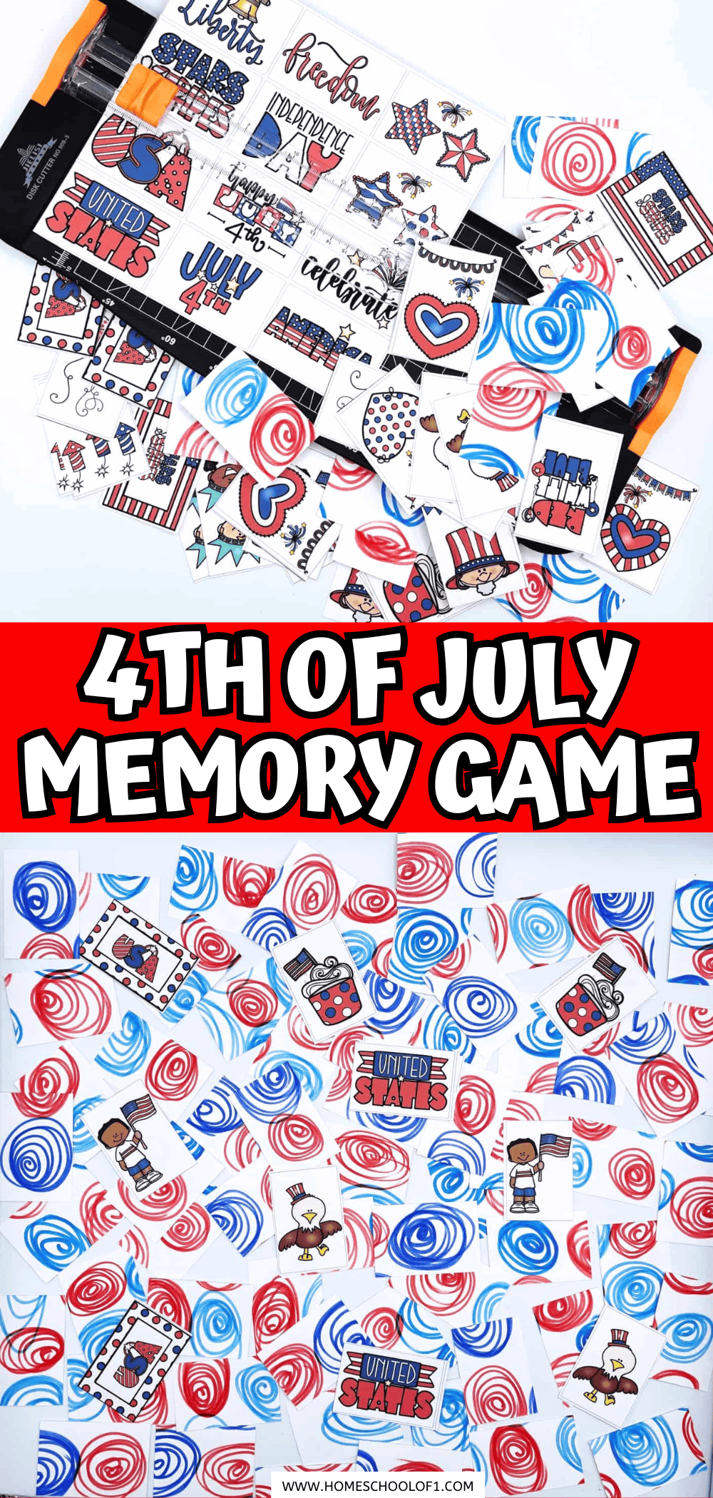 4th of July Memory Game Patriotic Fun (Free Printable)