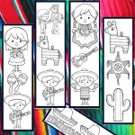 Free Cinco de Mayo Bookmarks to Color for Kids