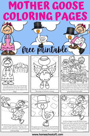 Free Mother Goose Coloring Pages for Mother Goose Day