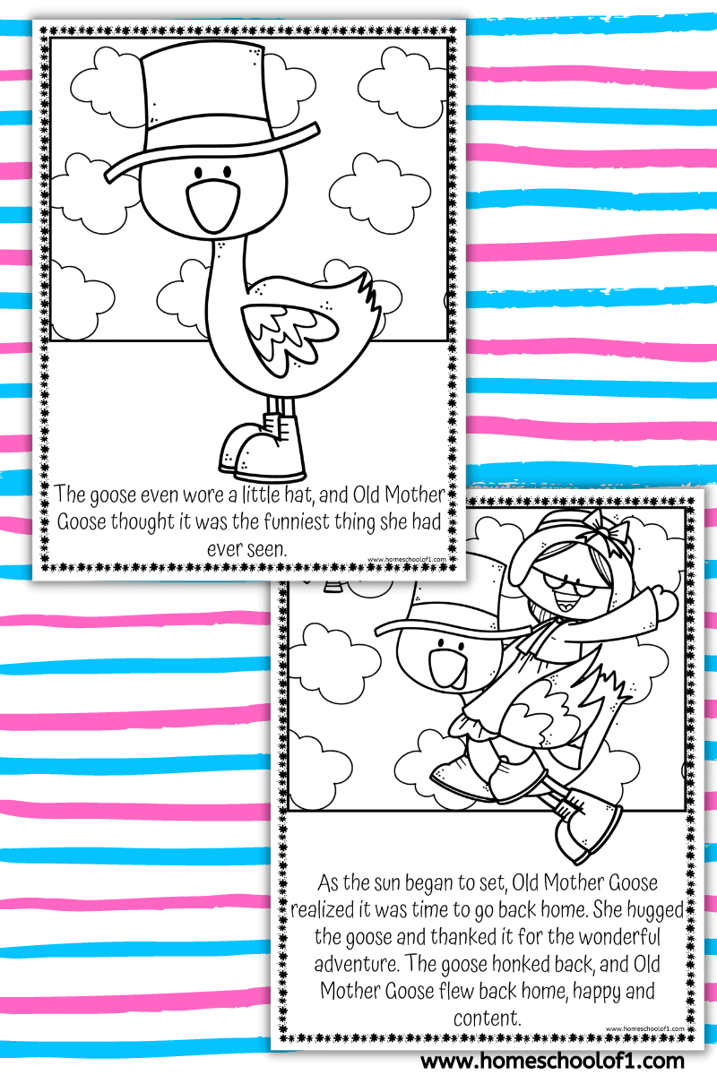 Free Mother Goose Coloring Page | Nursery Rhyme Fun