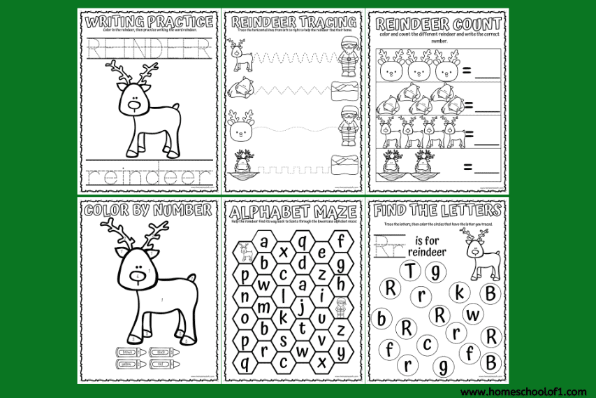 Reindeer Worksheets Preschool (free printables) - Homeschool of 1