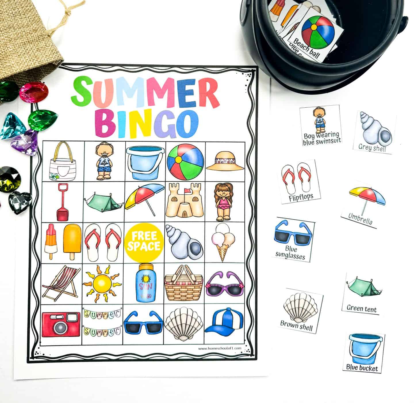 Free Summer Bingo Printable Game for Kids