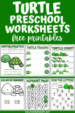 Turtle Worksheets for Preschool (free printables) - Homeschool of 1