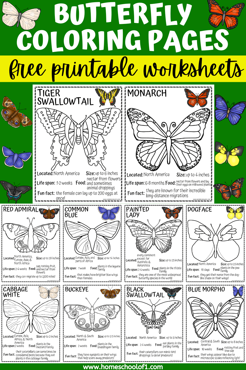 Free Printable Butterfly Coloring Pages For Kids