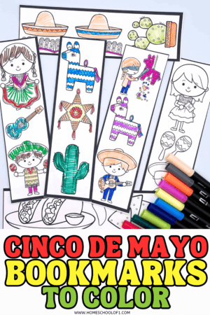 Free Cinco de Mayo Bookmarks to Color for Kids
