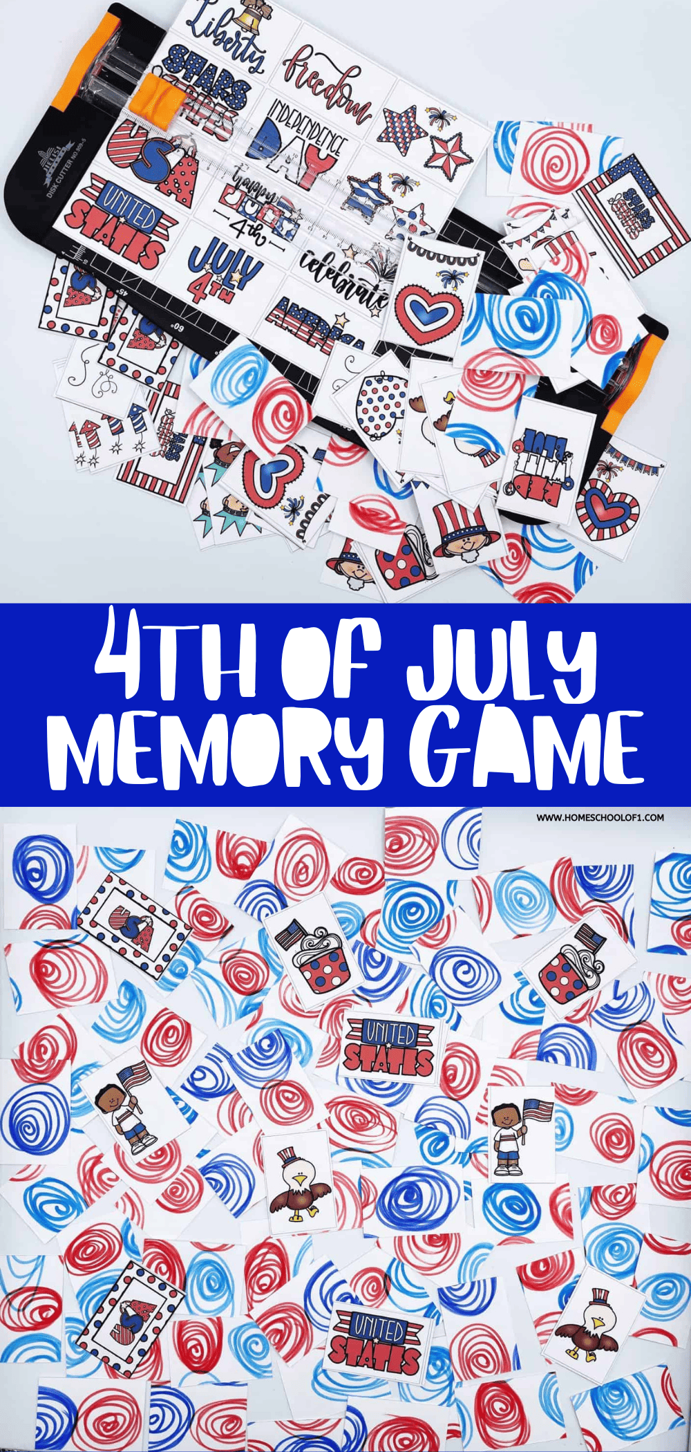 4th of July Memory Game Patriotic Fun (Free Printable)