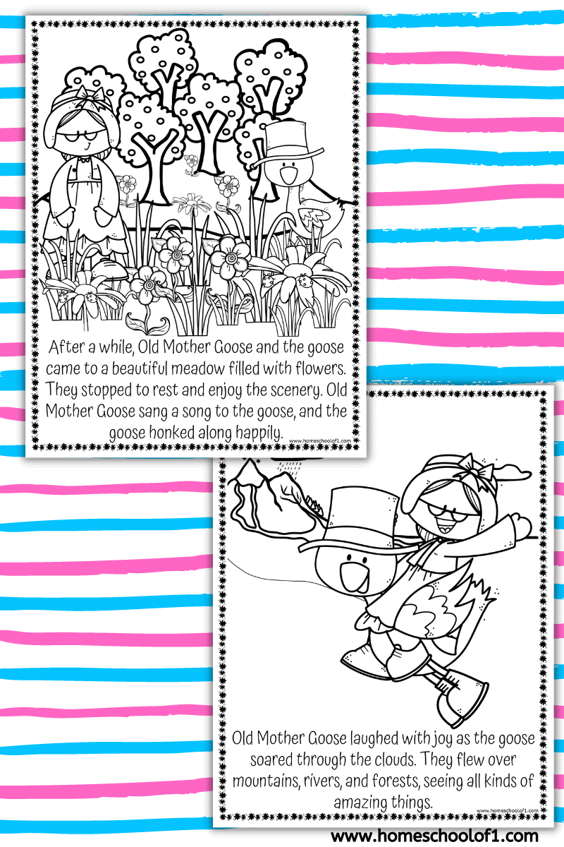 Free Mother Goose Coloring Page | Nursery Rhyme Fun