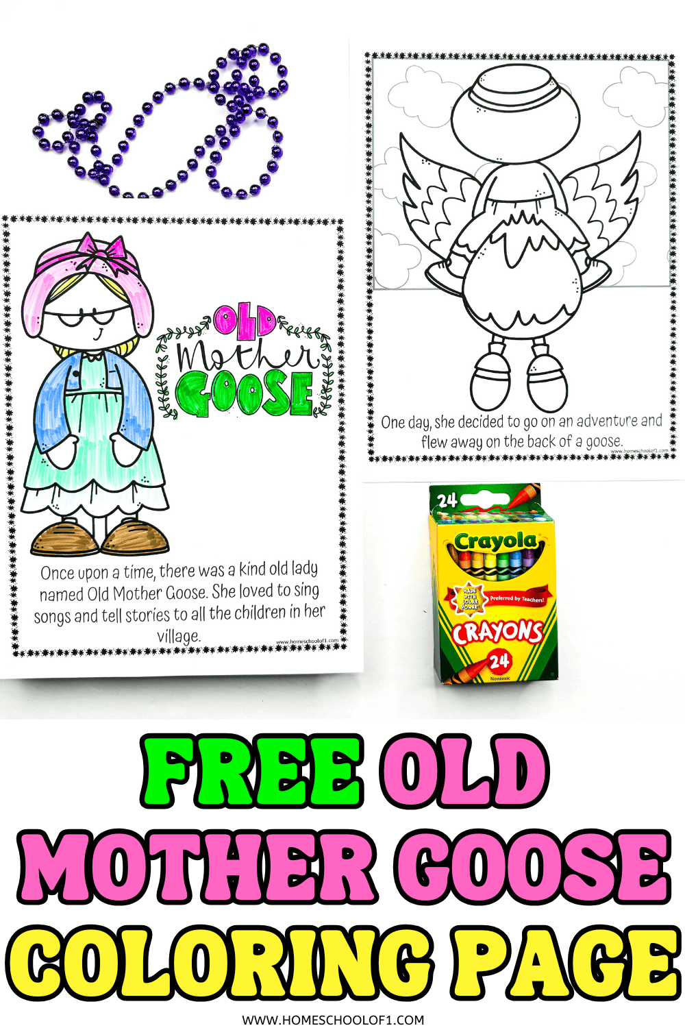 Free Mother Goose Coloring Page | Nursery Rhyme Fun