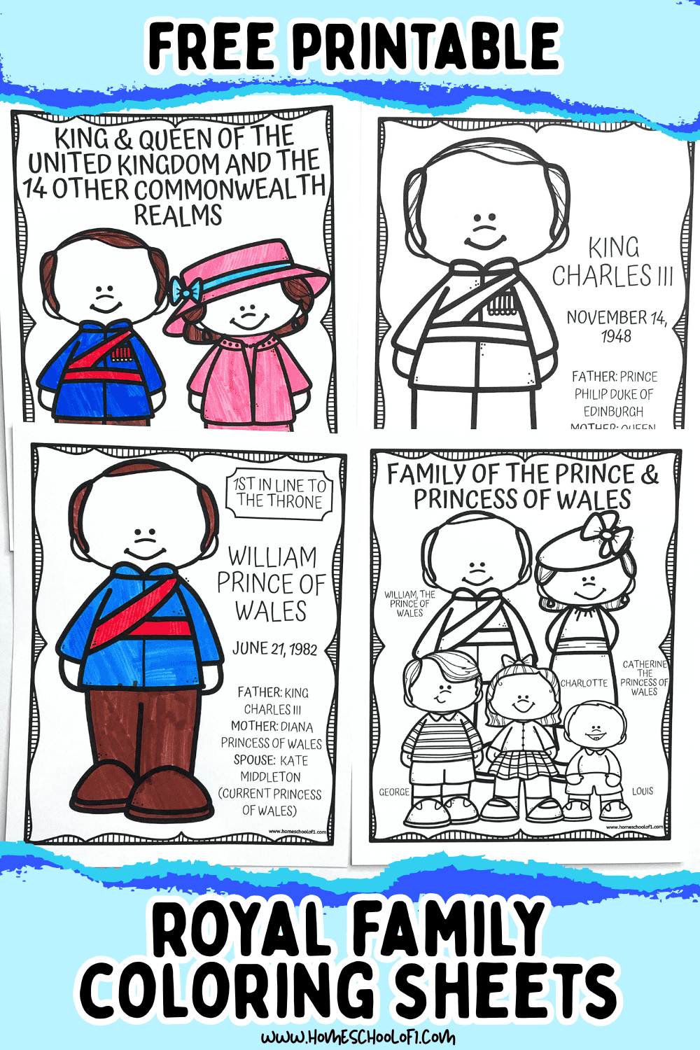 Free Royal Family Coloring Pages | 12 Fun Printables