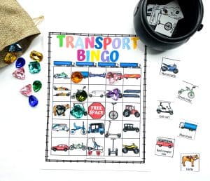 Transport Bingo Free Printable Game