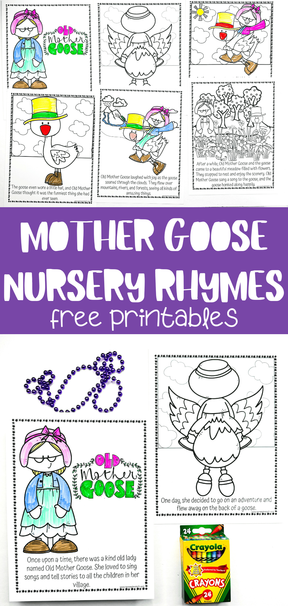 Free Mother Goose Coloring Page | Nursery Rhyme Fun