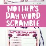 Free Mother’s Day Word Scramble Printable for Kids