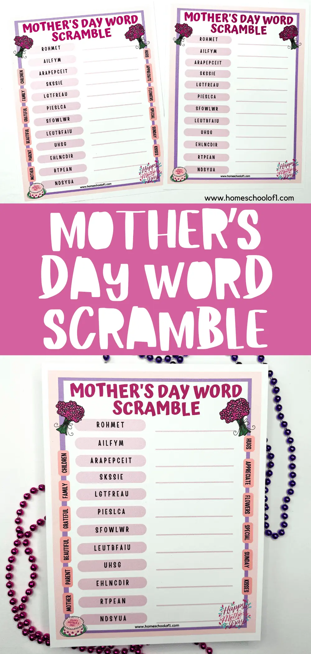 Mother's Day Word Scramble With Answers