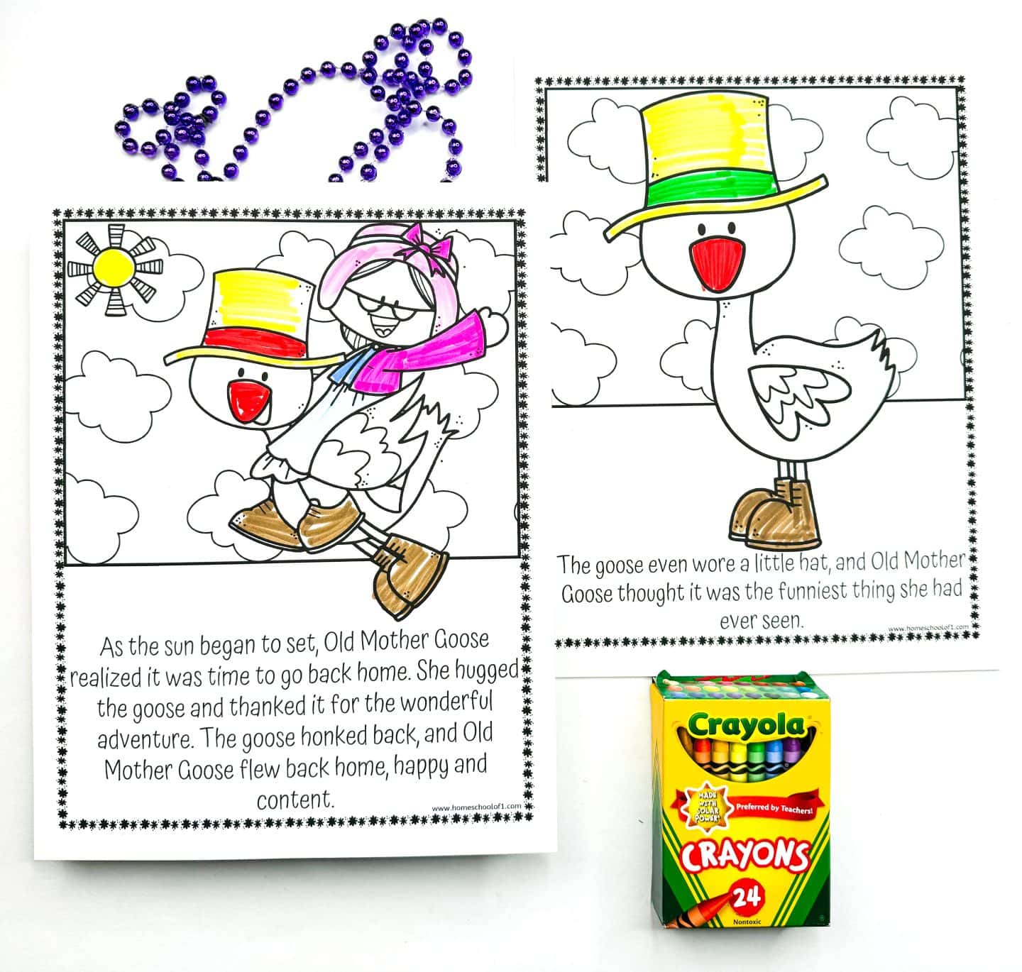 Free Mother Goose Coloring Page | Nursery Rhyme Fun