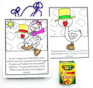 Free Mother Goose Coloring Page | Nursery Rhyme Fun