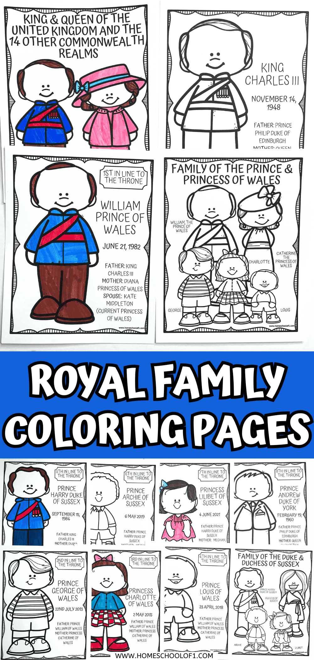 Free Royal Family Coloring Pages | 12 Fun Printables