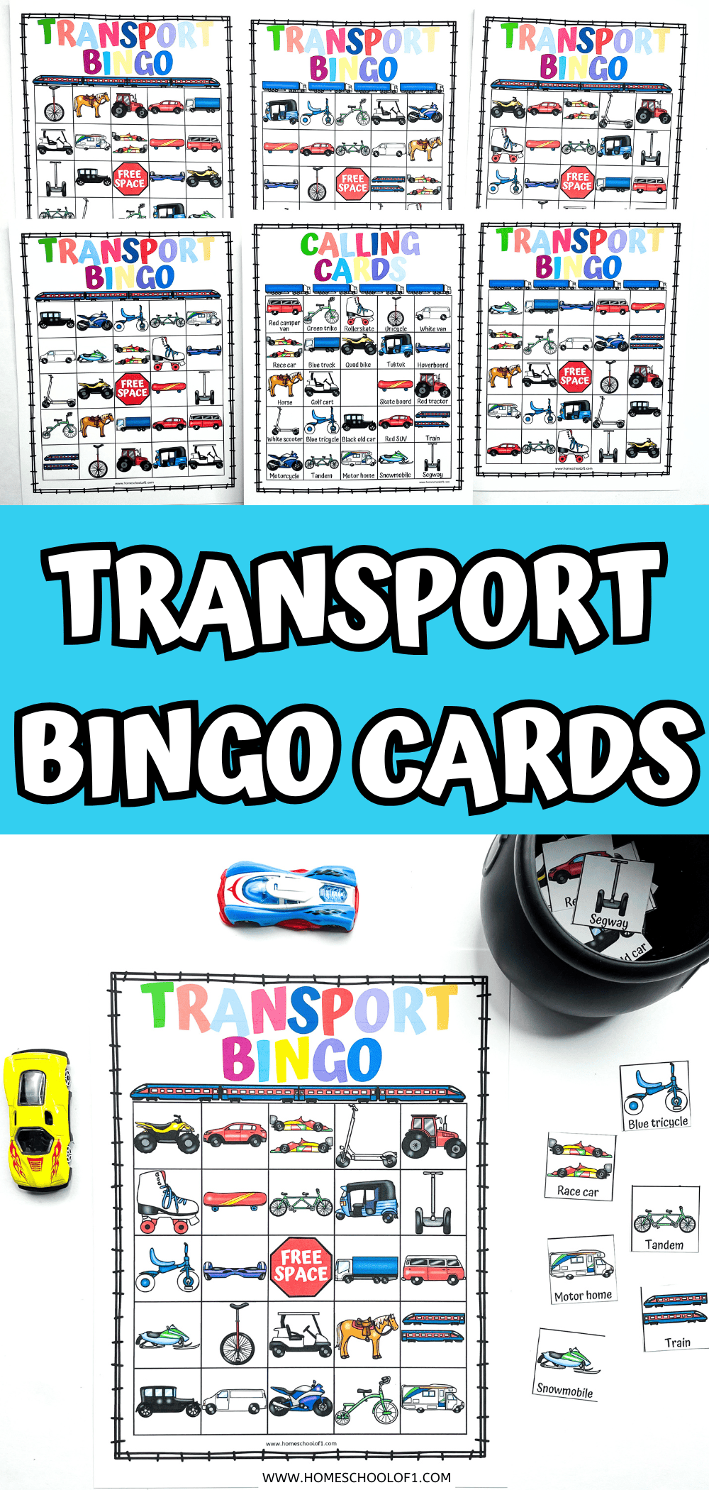 Transport Bingo Free Printable Game