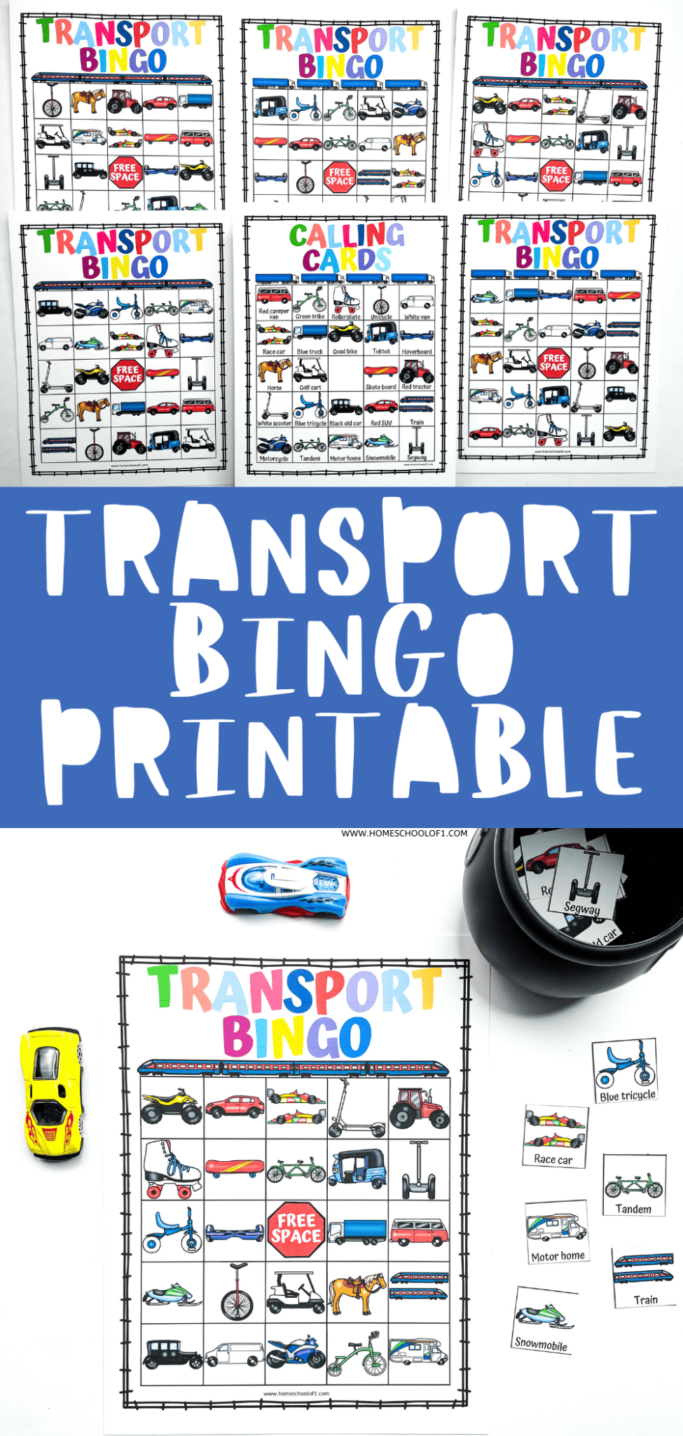 Transport Bingo Free Printable Game