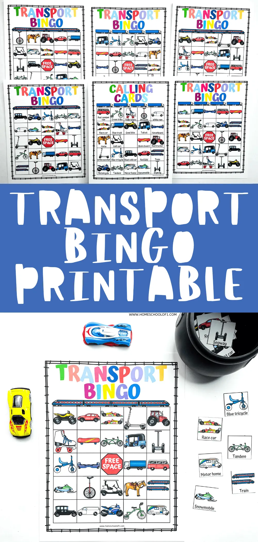 Transport Bingo Free Printable Game