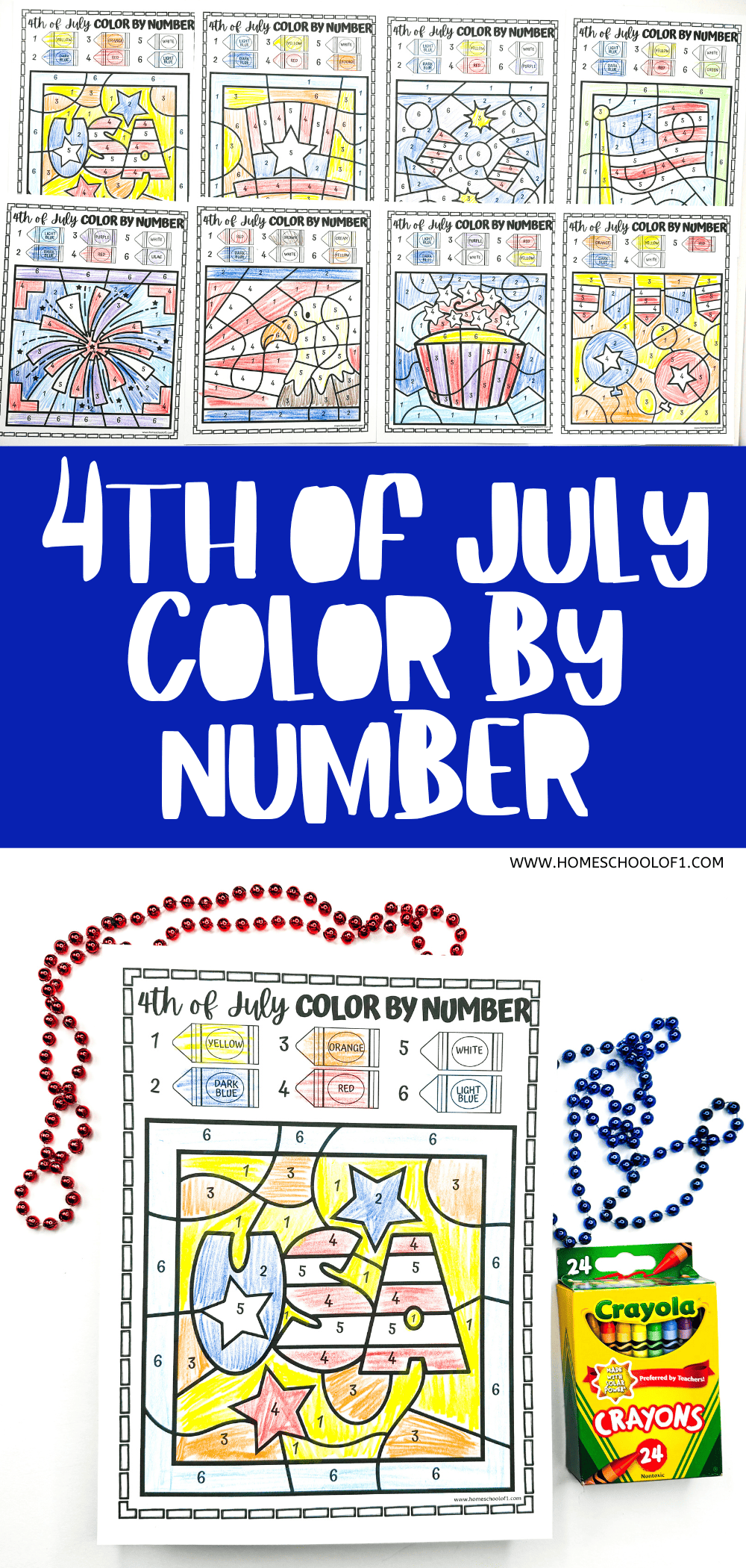 Free 4th of July Color By Number Printables