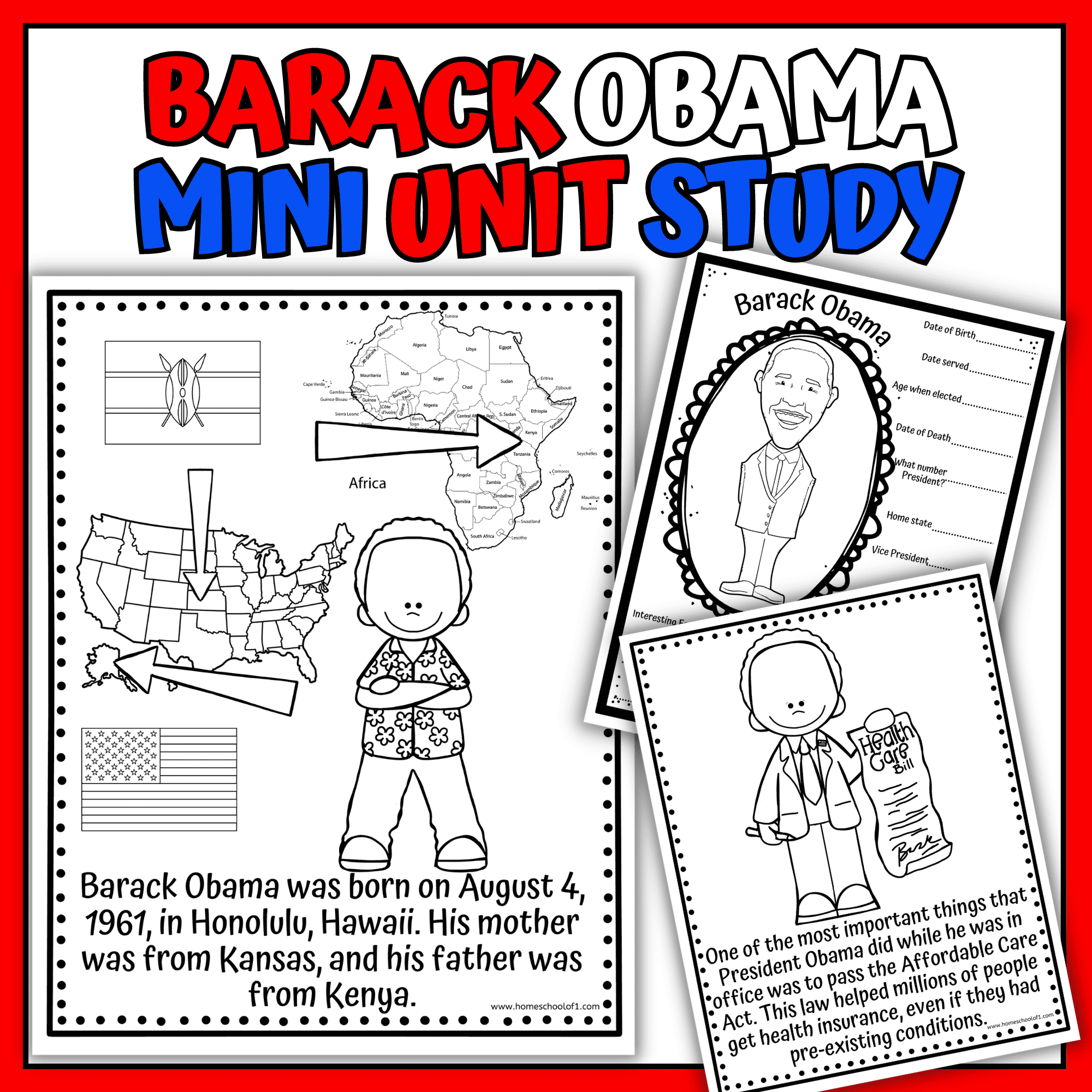 Barack Obama Worksheets For Kids