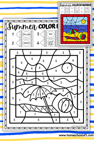9 Free Summer Color by Number Printables - Homeschool of 1