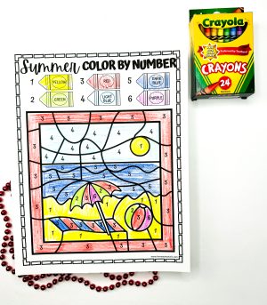 Free Summer Color by Number Worksheets