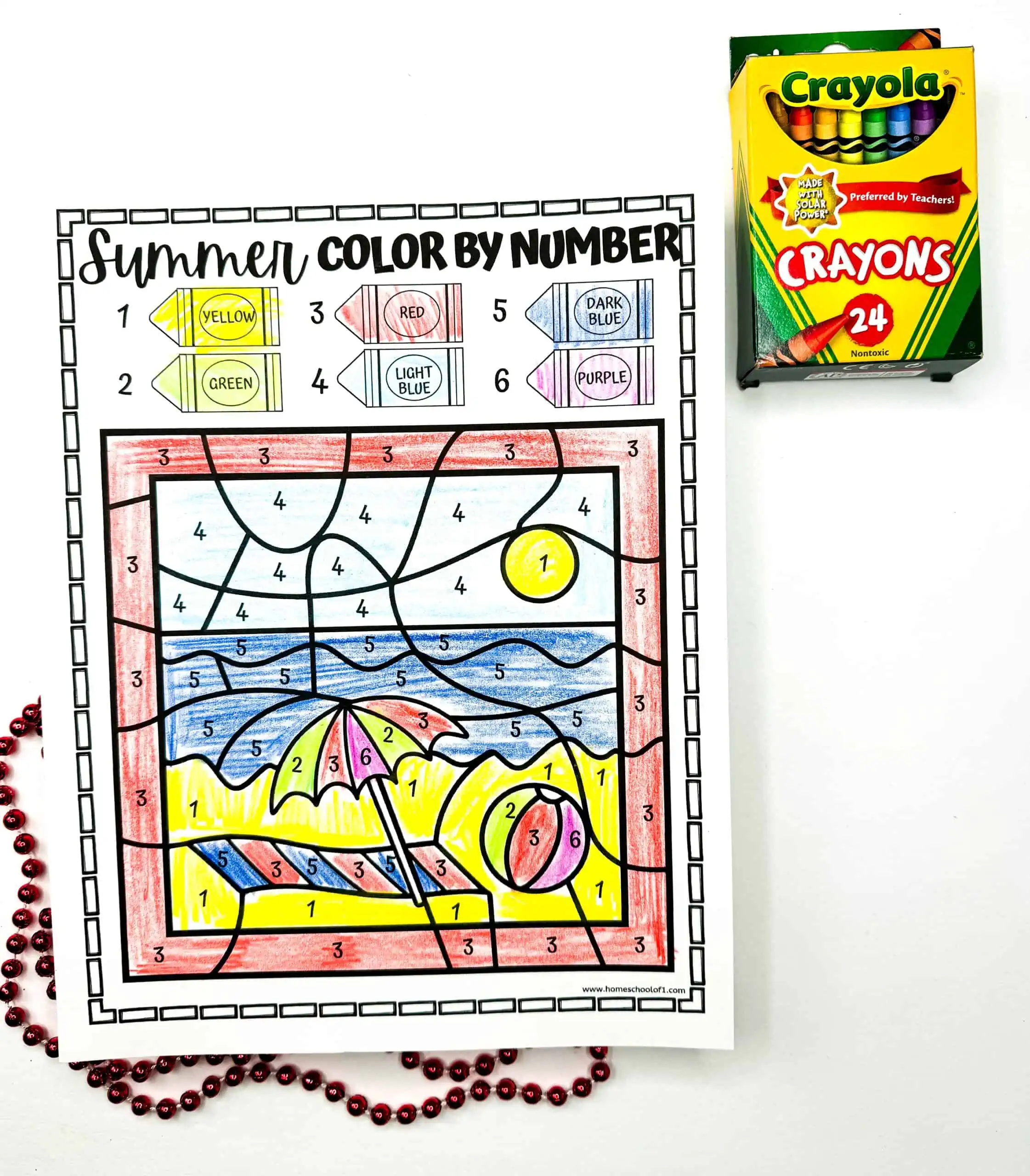9 Free Summer Color by Number Printables