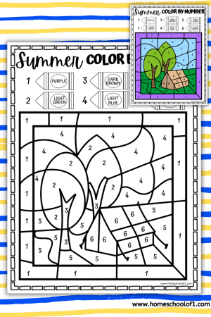 9 Free Summer Color by Number Printables - Homeschool of 1