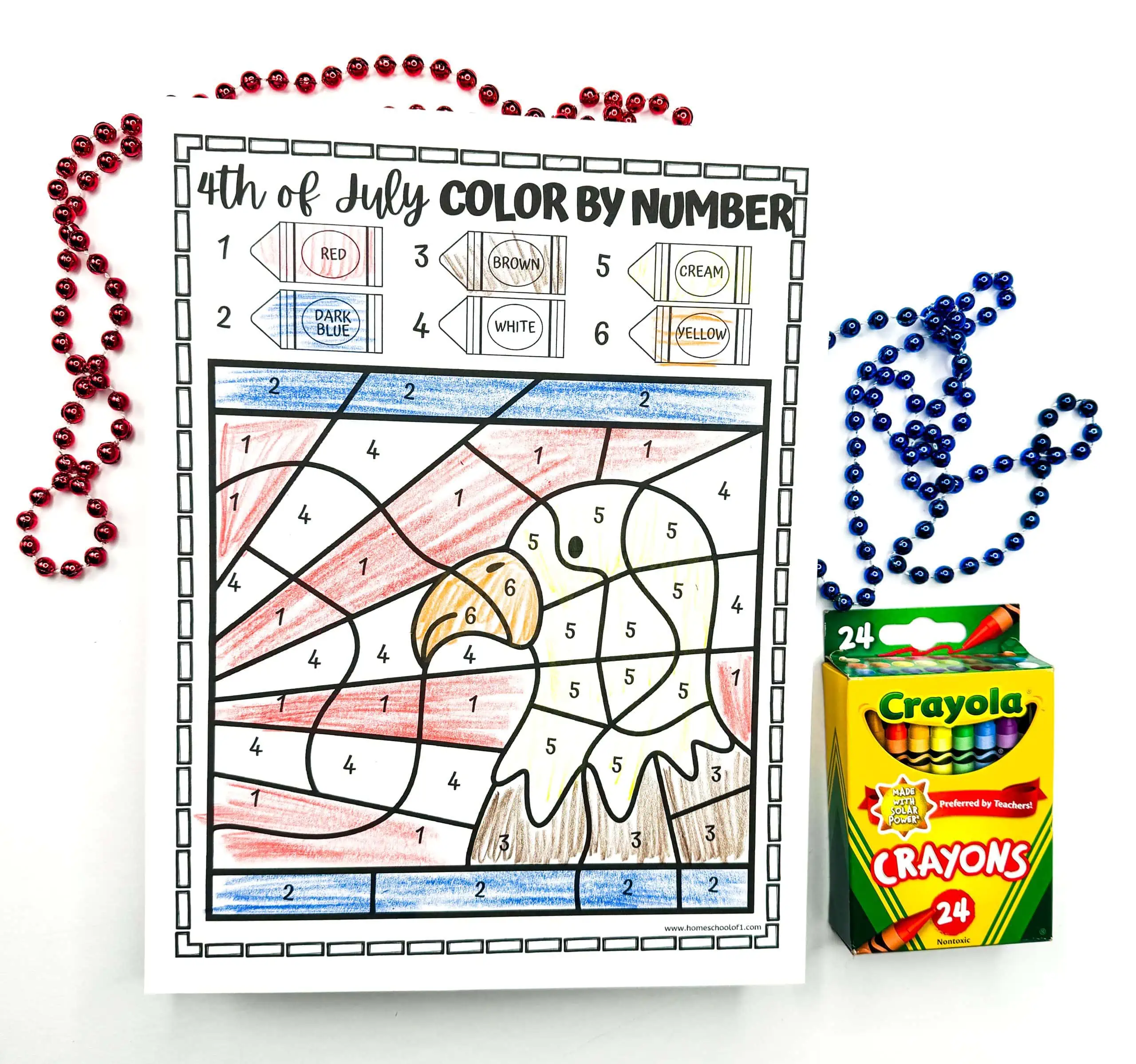 9 Free 4th of July Color By Number Printables