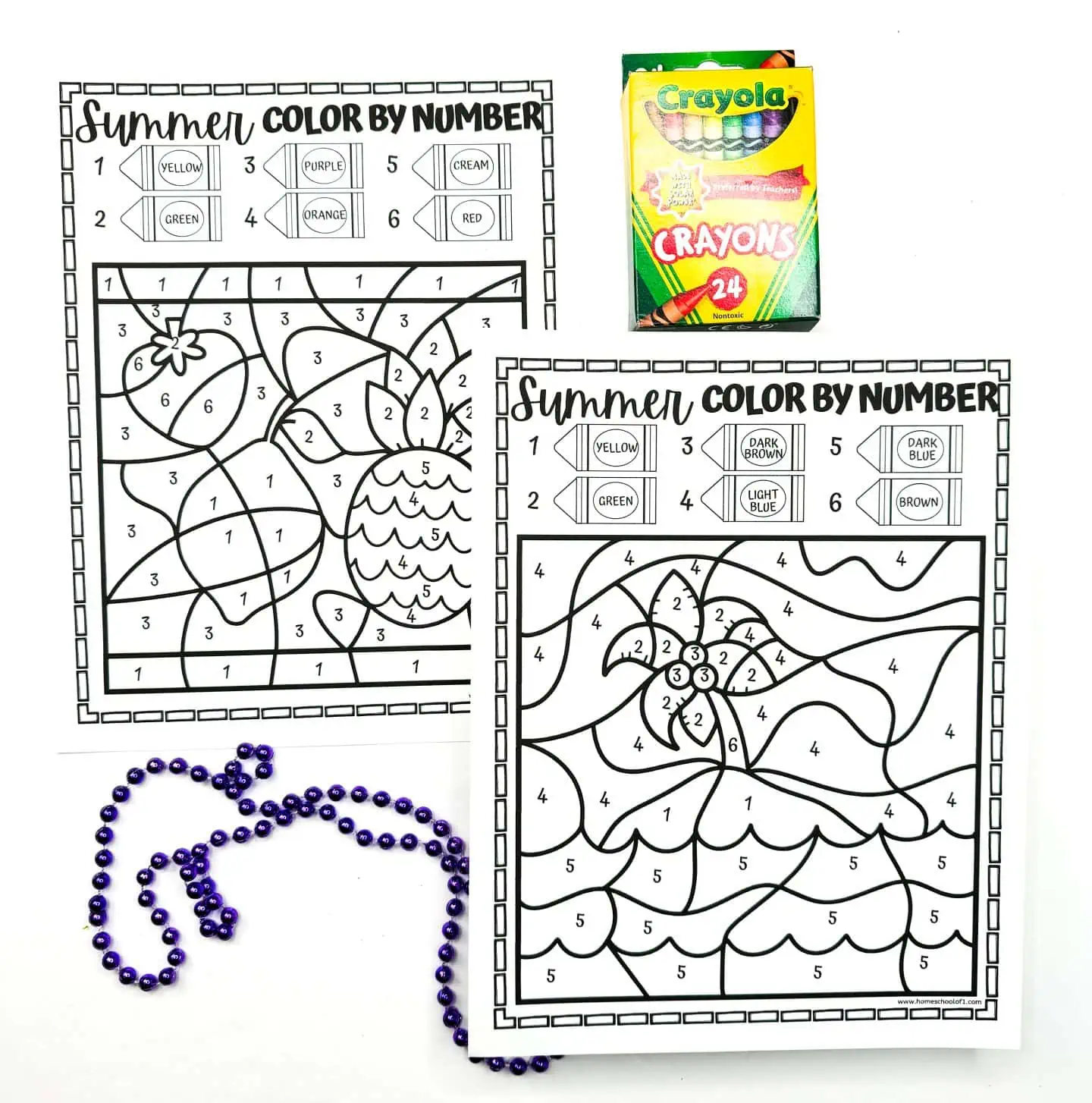 9 Free Summer Color by Number Printables